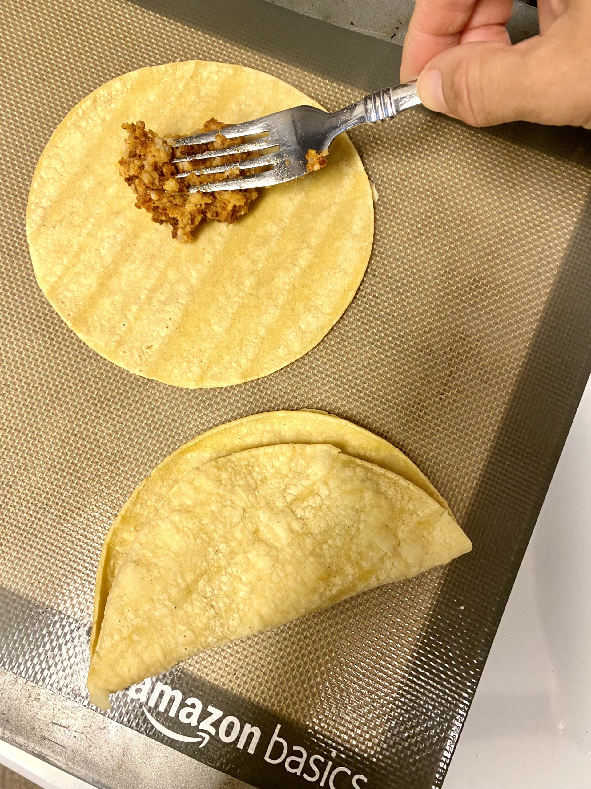 Crispy Chorizo Potato Tacos with a Smoky Lime Crema - Cooking on Sunshine